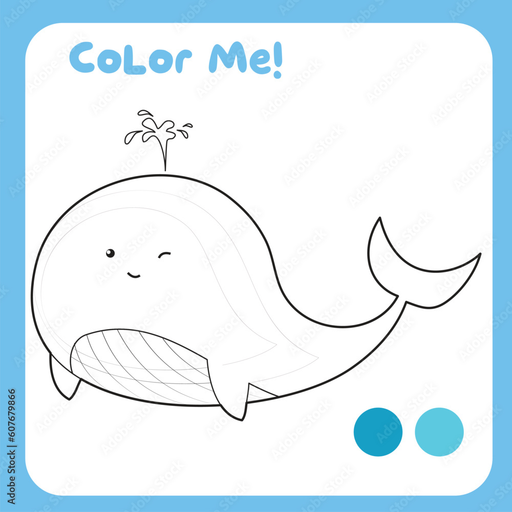 Coloring the whale, the sea animal. Coloring sea animals worksheet ...