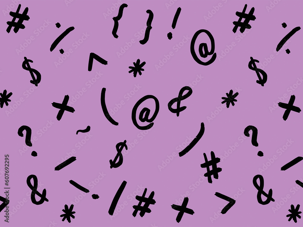 pattern with the image of keyboard symbols. Punctuation marks. Template ...