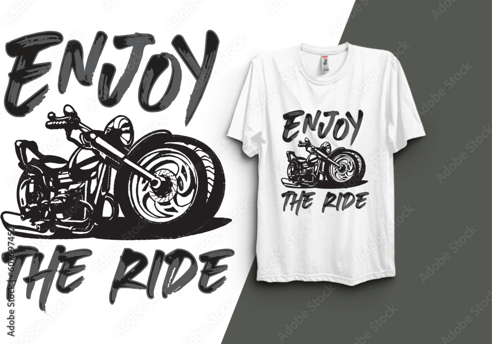 Motorcycle theme t-shirt design with illustration of custum bike ...