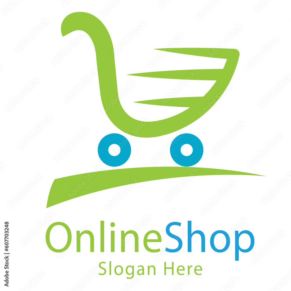 Online Shop Logo Design Template. Shopping Logo vector icon ...
