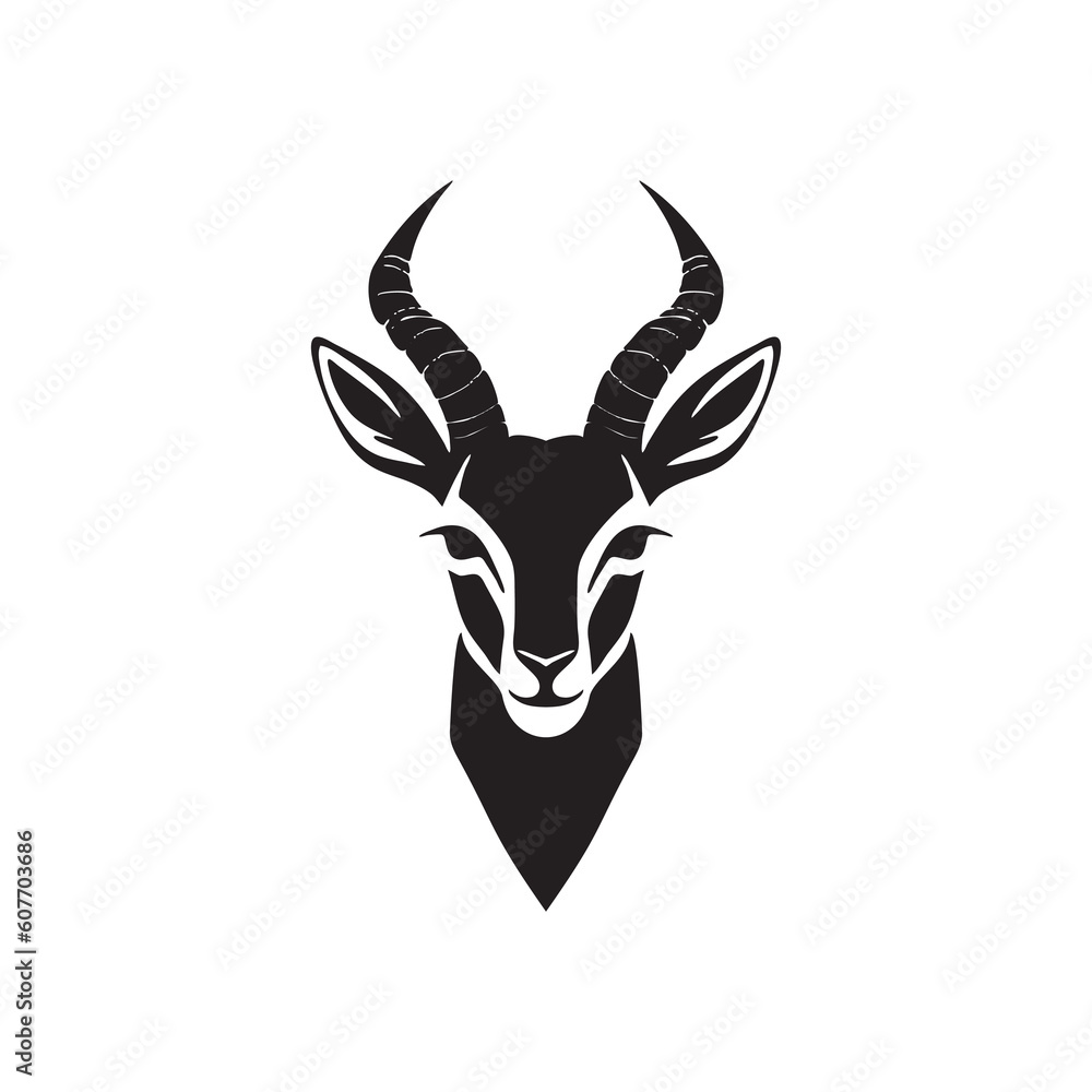 Antelope Icon, Impala Head Logo, Antilopa Symbol, Gazelle Sign ...
