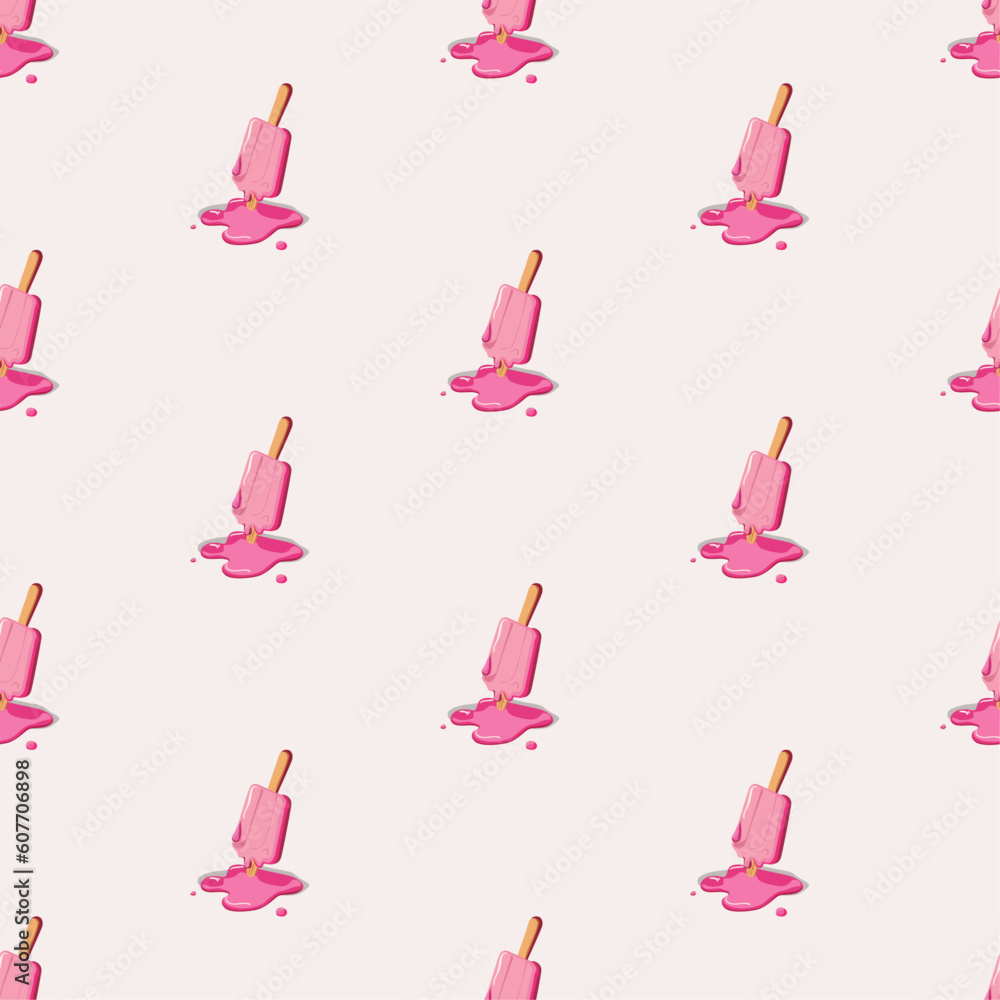 Seamless melting ice cream bar pattern for wallpaper, background, print ...