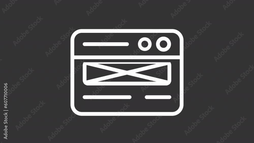 Website ui white icon animation. Animated line scroll down. Web ...