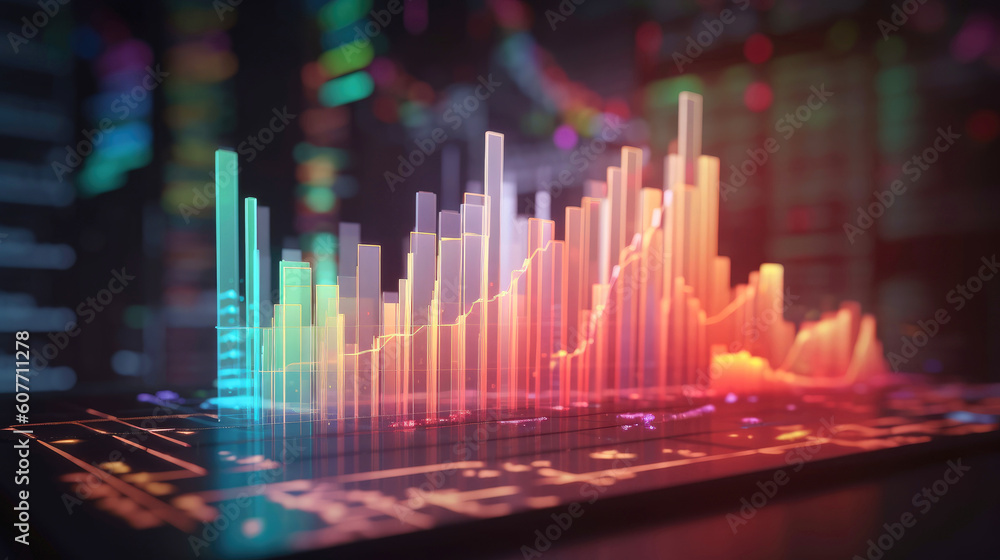 Stock exchange market graph analysis background, business candle stick graph chart of stock ...