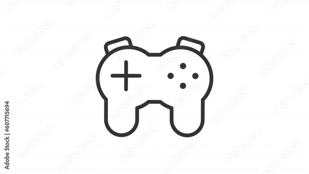 Vidéo Stock Animated game controller line icon. Buttons moving ...