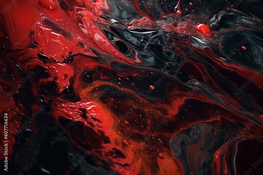 Abstract red and black liquid background for wallpapers and posters and ...