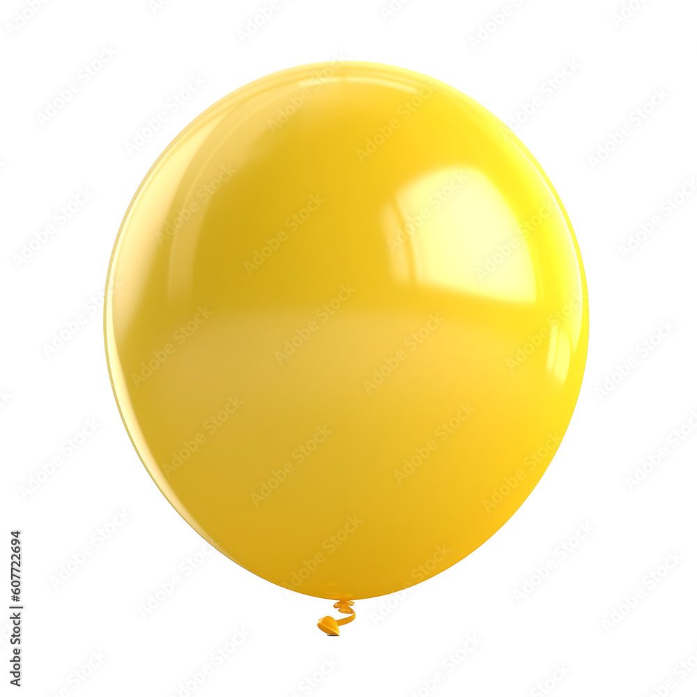 yellow balloon isolated transparent background Stock Illustration ...
