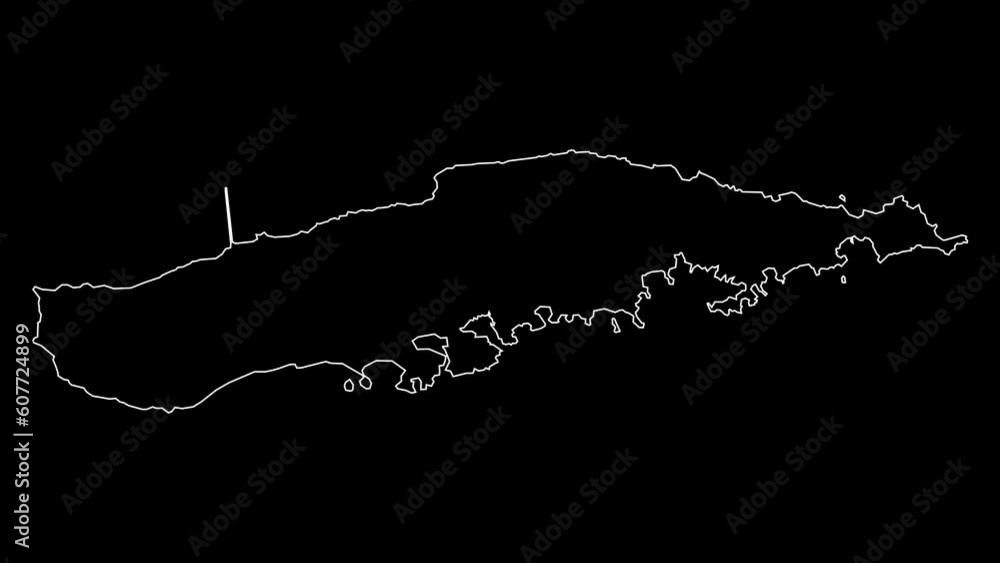 Vieques island map of Puerto Rico outline animation vídeo de Stock ...