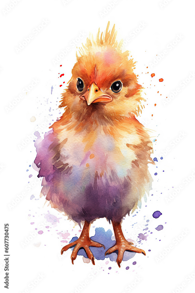 chicken watercolor clipart cute isolated on white background Stock ...