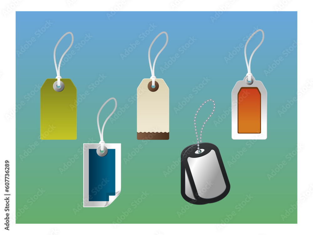 Enhance your designs with this versatile set of 5 different tags or ...