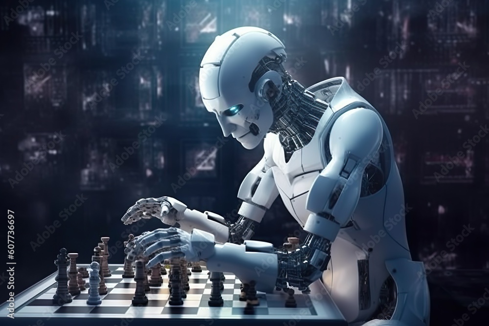 Robot Playing Chess Generative AI Stock Illustration Adobe Stock Robot Playing Chess Generative AI Stock Illustration Adobe Stock