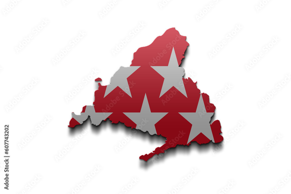 Bandera de la Comunidad de Madrid en mapa Stock Illustration | Adobe Stock