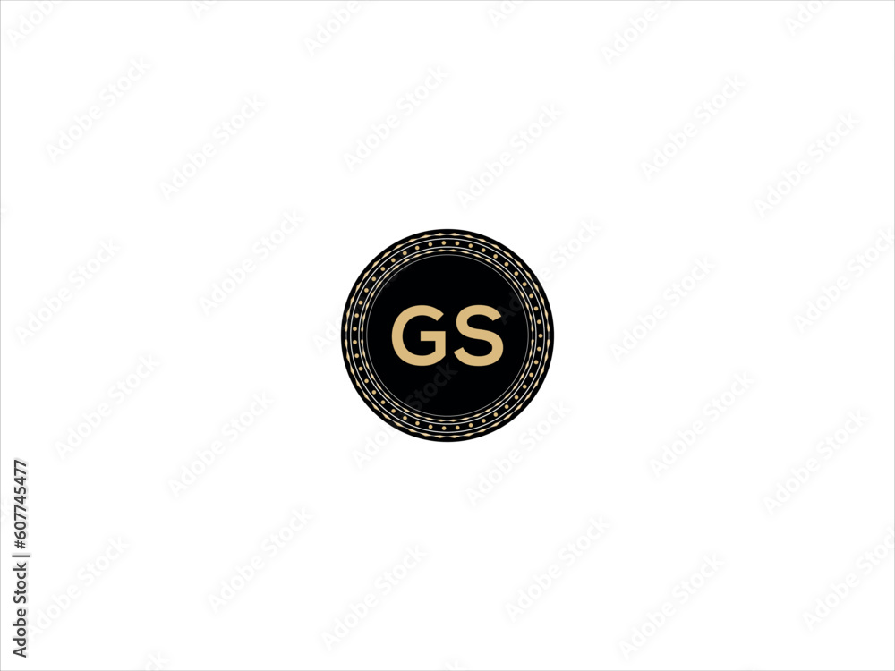 GS letter golden circle typography royal brand logo design, GS logo ...