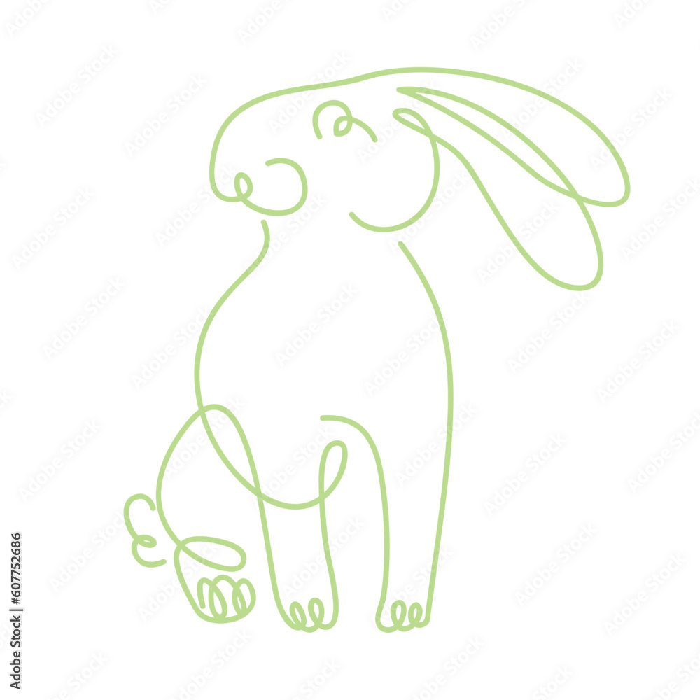 simple one line style rabbit. Rabbit icon. Continuous line drawing of ...