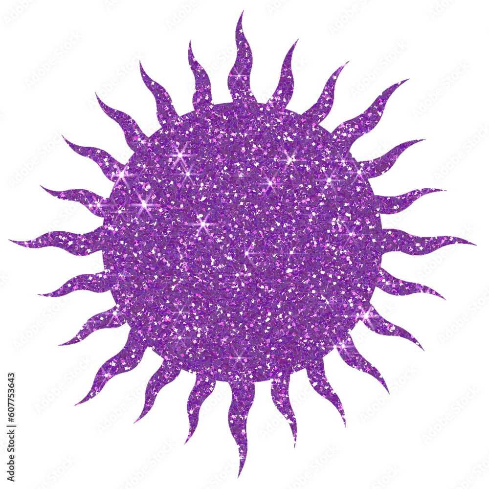 Purple sun glitter on transparent background. Sun icon.Design for ...