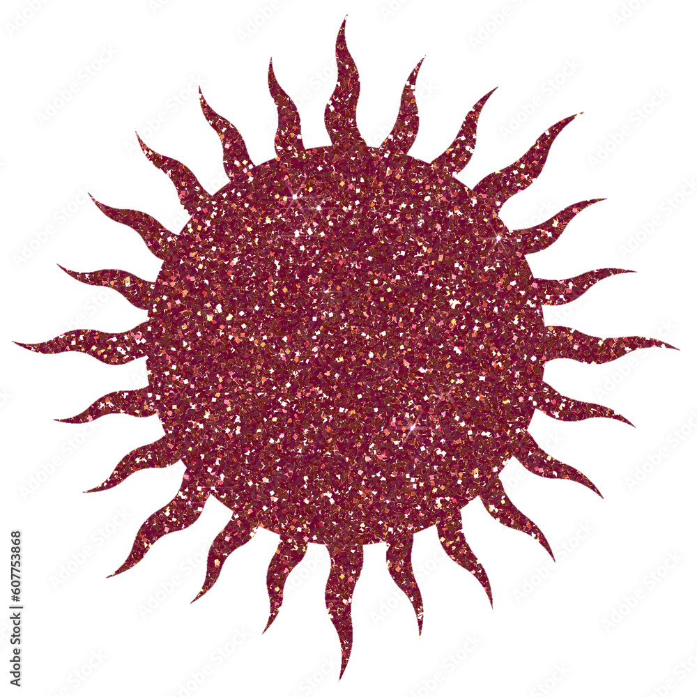 Dark red sun glitter on transparent background. Sun icon.Design for ...