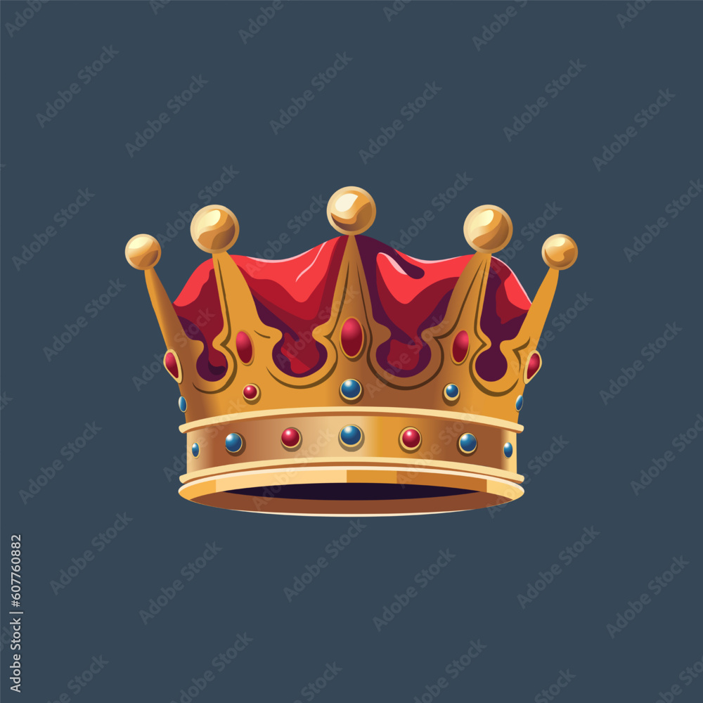 Gold crown illustration. Crowning for king and queen. Royal golden ...