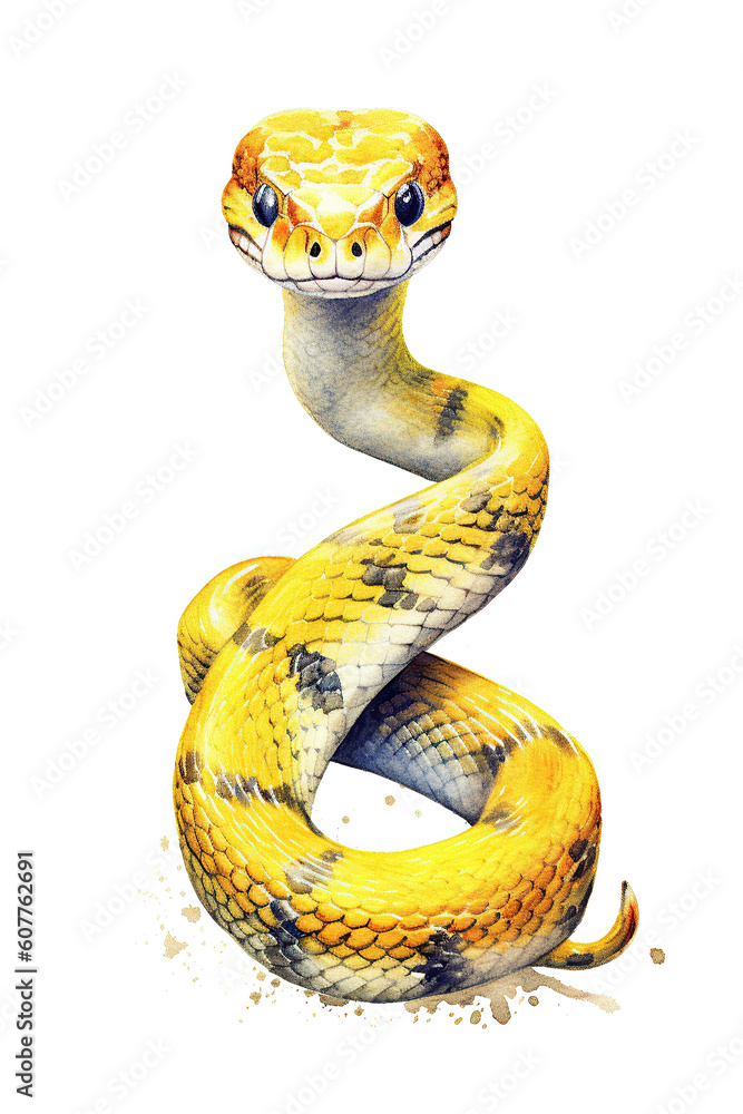 snake watercolor clipart cute isolated on white background Stock ...