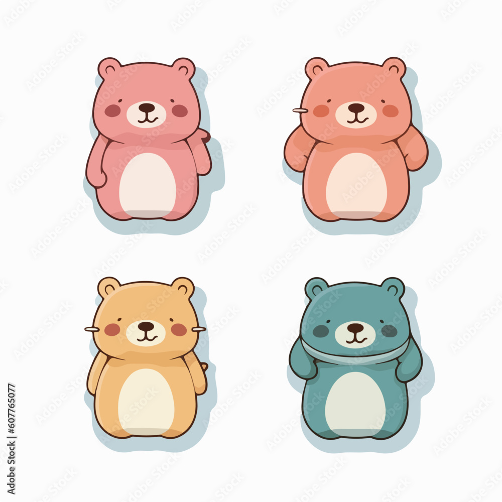 Bear in logo cartoon style. 2d vector illustration in acon style ...