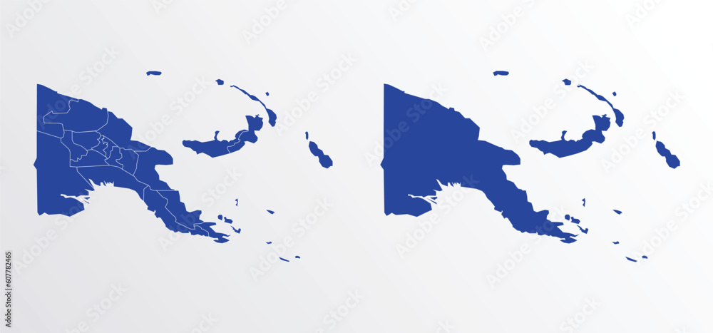 Papua New Guinea map vector illustration. blue color on white ...