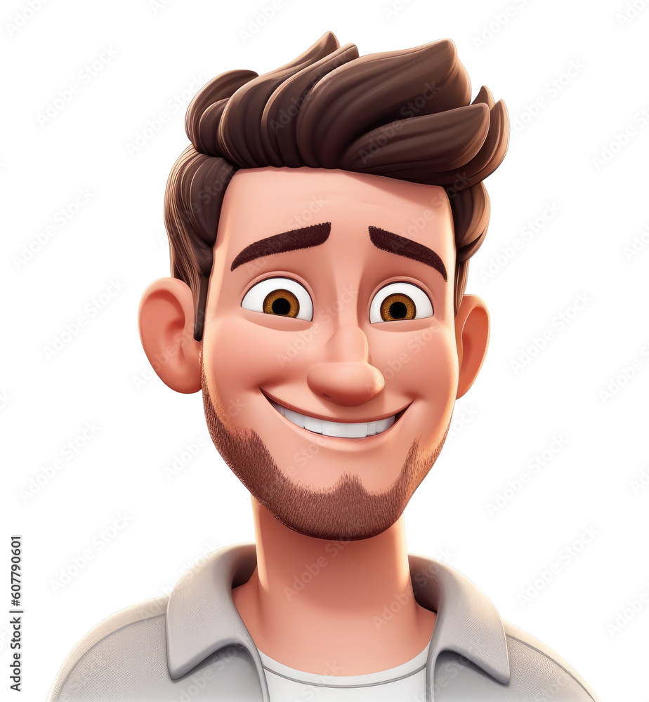 Emoji, happy man on transparent background. PNG, memoji, ai Stock ...