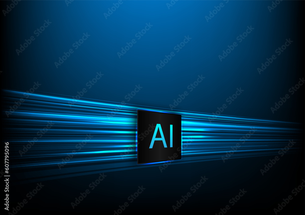 AI chipset. Chat with bot. Artificial intelligence processing ...