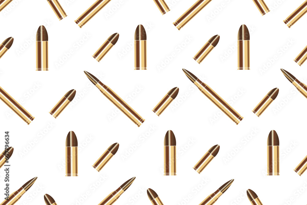 Bullet Seamless pattern. Bullets machine gun and pistol endless ...