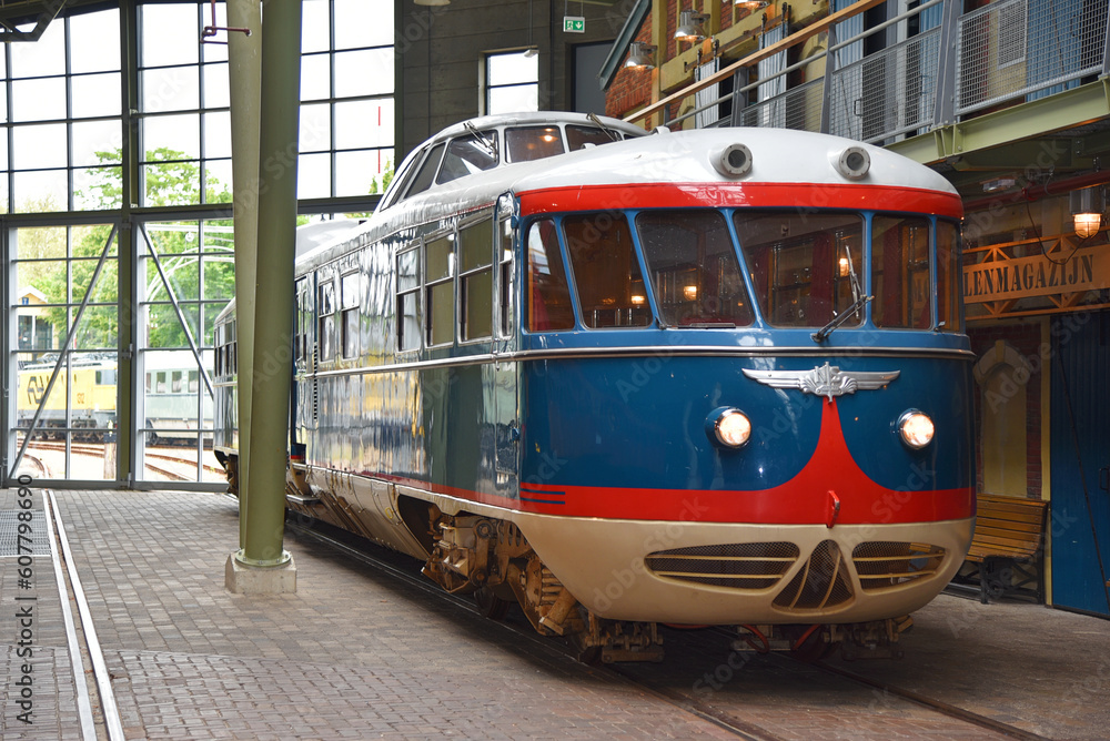 Utrecht, Netherlands. May 2023. Old trains at the railroad museum in ...