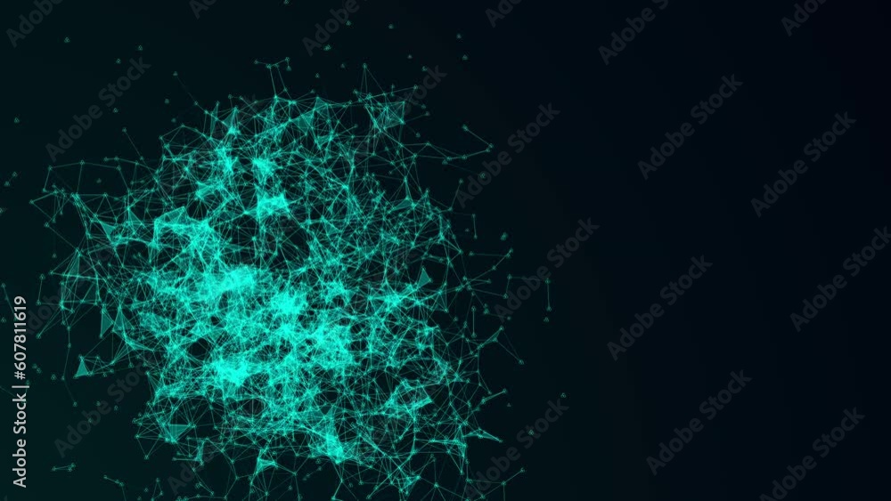 Abstract Plexus Digital Geometrical Background Loop/ 4k animation of an abstract technology ...