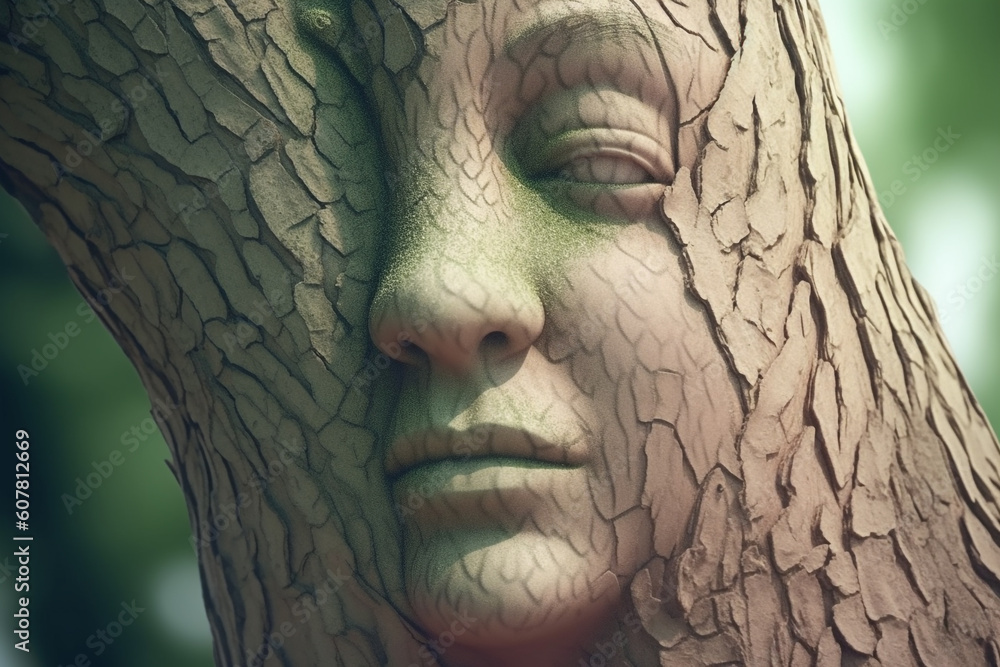 Nature and beauty concept. Beautiful and surreal woman body shape ...