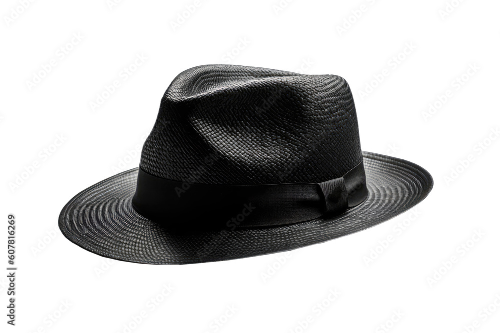 Black Panama On Isolated Transparent Background, Png. Generative AI ...