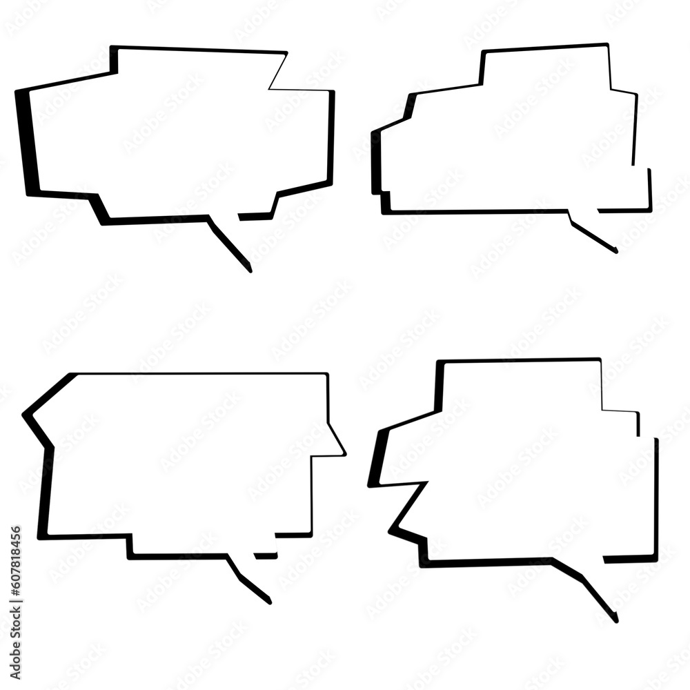 Set of speak bubble text digital style, chatting box, message box ...