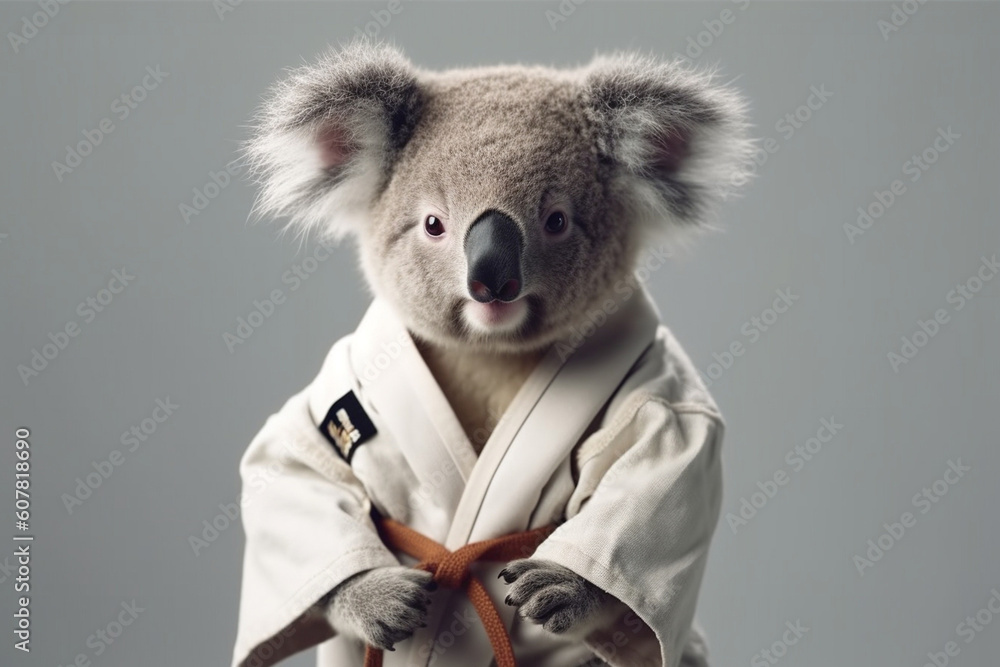 Generative AI. a koala wearing a karate suit Stock Illustration | Adobe Stock