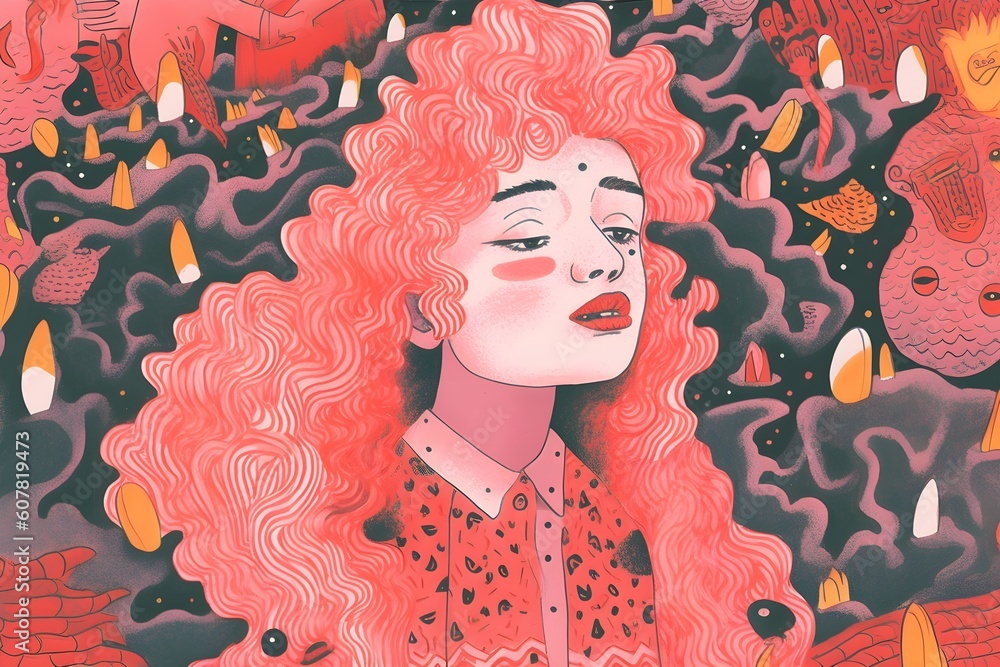 Anxiety Burnout ,Mental breakdown and personal burnout. Woman head ...