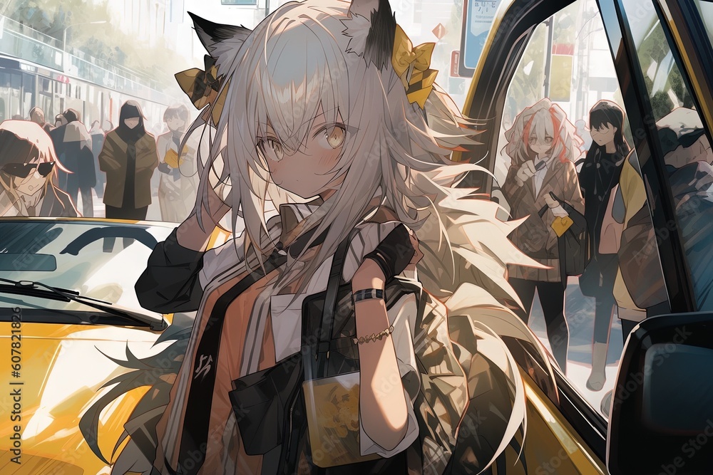 Taxi driver anime girl takes on the challenge of transporting ...