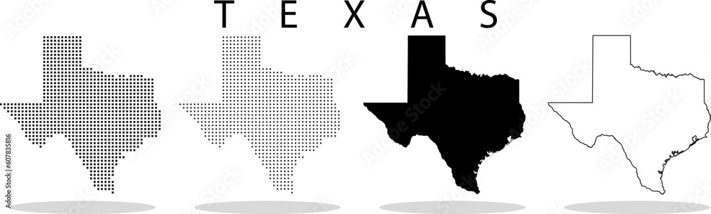 Dotted texas Map on White Background.vector illustration ,outline ...