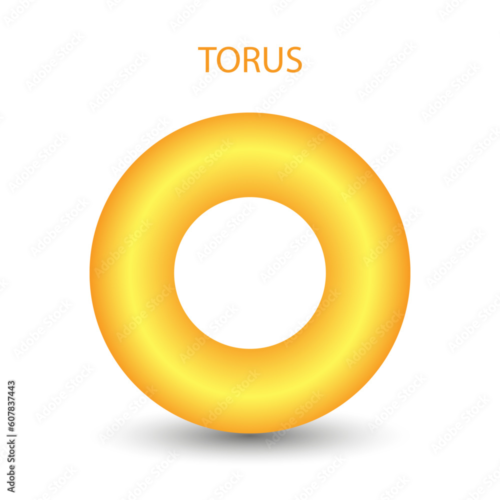 Vector torus with gradients and shadow for game, icon, package design ...