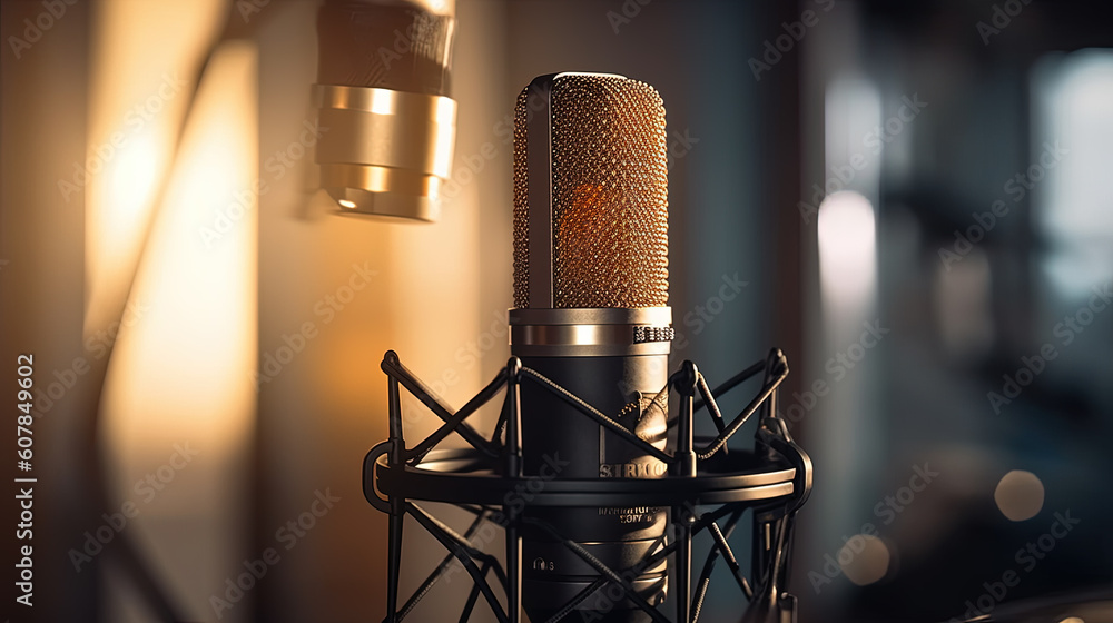 shot of a professional microphone for dubbingshot of a professional ...