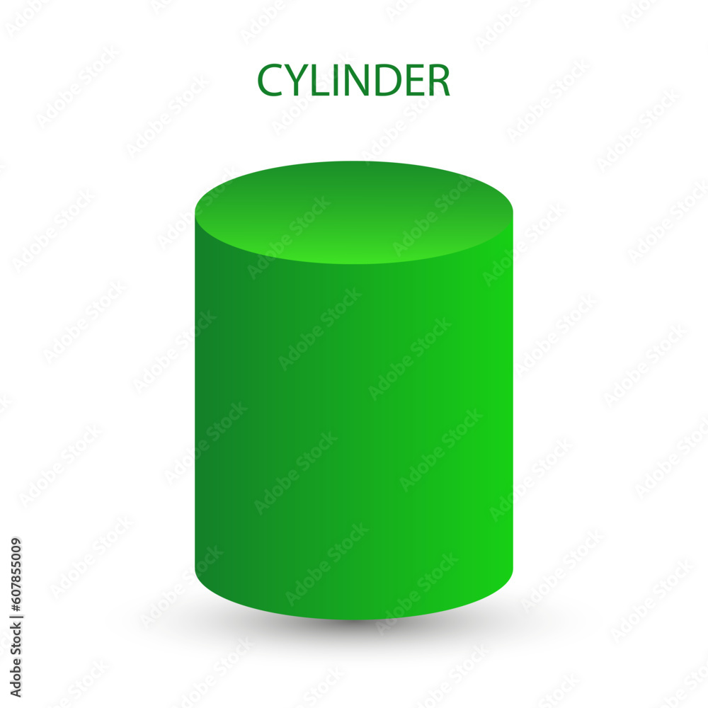 Vector cylinder with gradients and shadow for game, icon, package ...