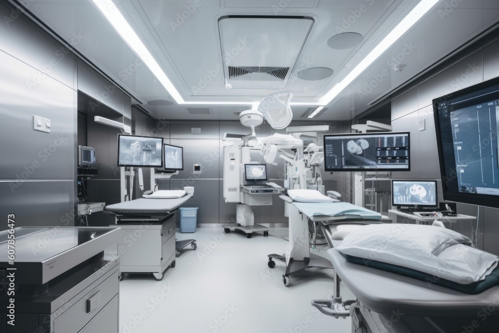 smart operating room, equipped with advanced surgical tools and ...