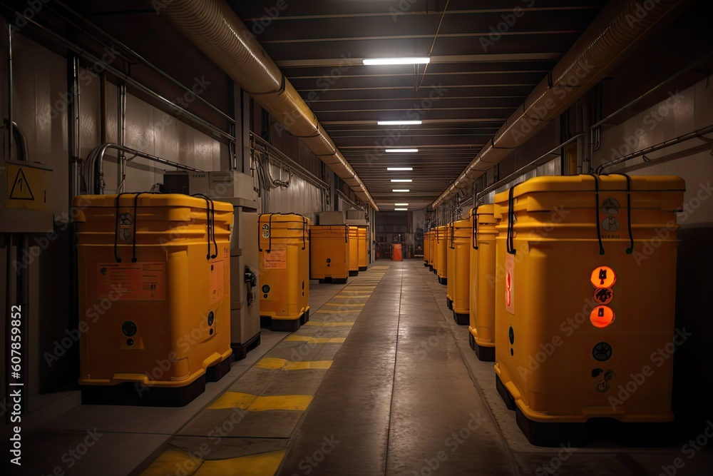 nuclear waste and storage facility, with x-ray scanners used to verify ...
