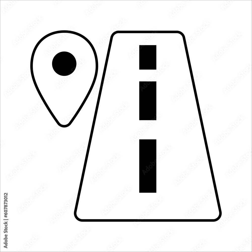 Route Location Icon Two Map Pin Sign And Road Or Path Start And End route-location-icon-two-map-pin-sign-and-road-or-path-start-and-end