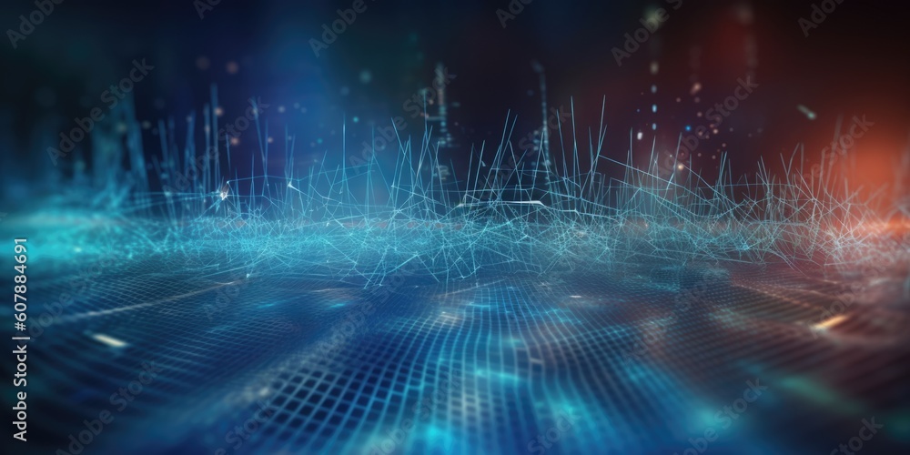 Perspective grid of network connection technology background ...