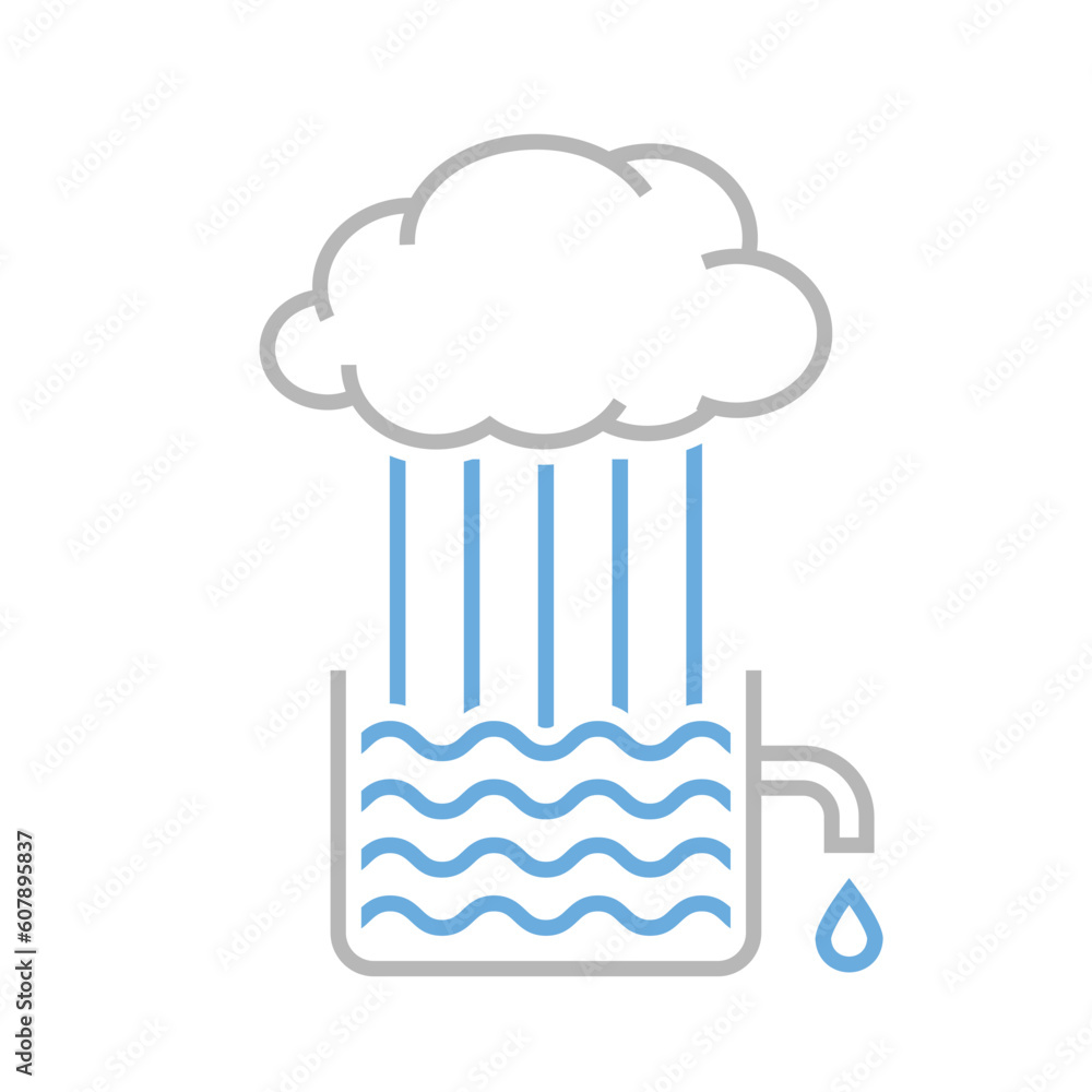 Rainwater harvesting icon. Drought tolerant logo idea. Stock Vector ...