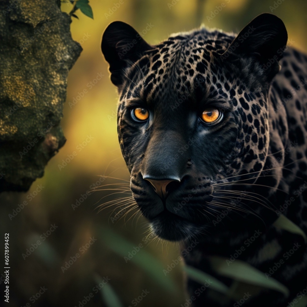 "Elegant Black Leopard Grace: Encounter the rare and mesmerizing beauty ...