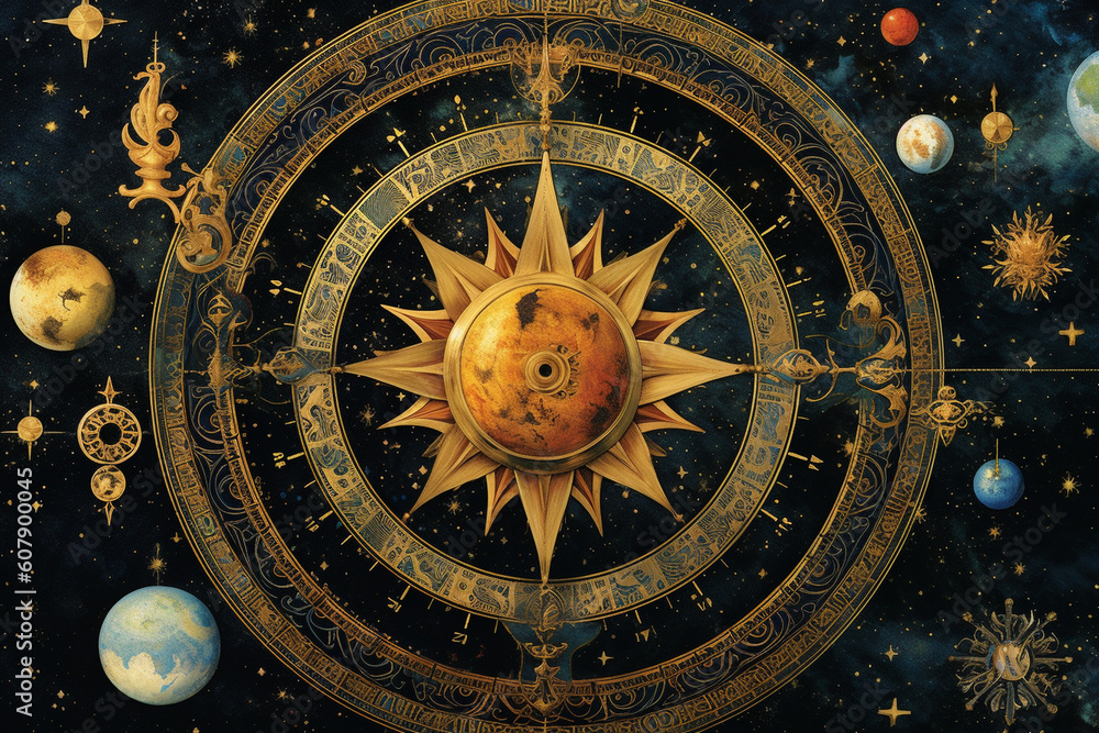 A celestial-inspired artwork showcasing the moon and stars, symbolizing ...