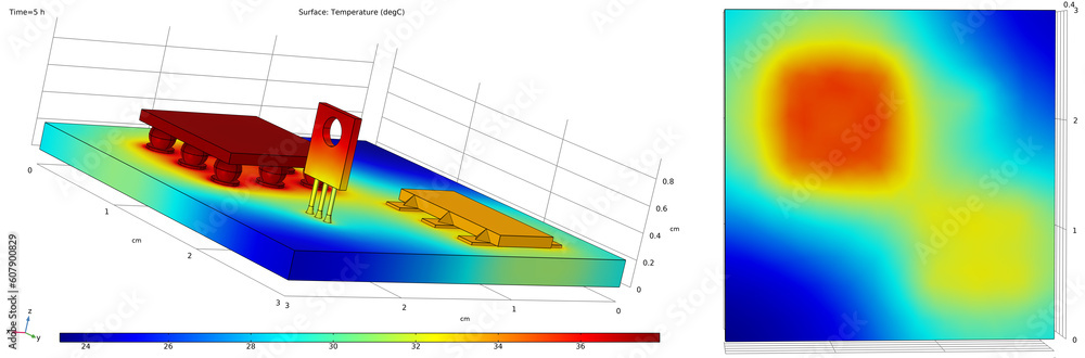 Computer 3d Modeling Of The Temperature Distribution On The Surface Of The Printed Circuit Board