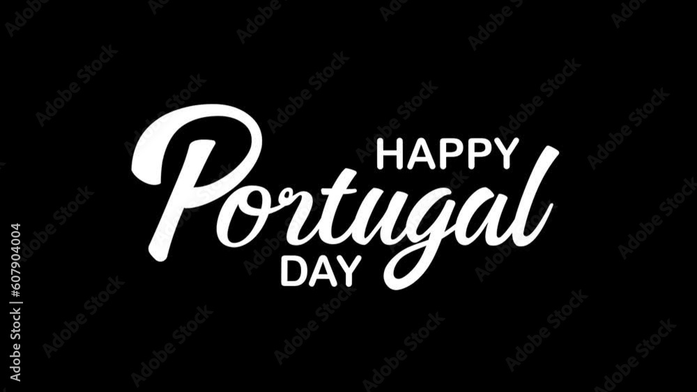 happy portugal day. 10 june. lettering animation. handwriting text in ...