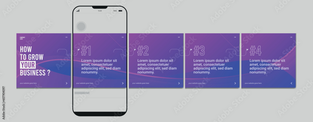 Set of Instagram Carousel Post, editable social media instagram ...