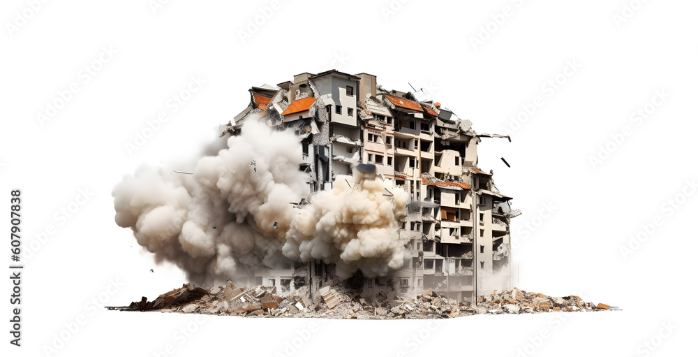 huge building fire explosion isolated on transparent background . made ...